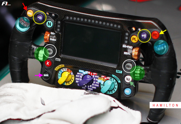 A closer look at Lewis Hamilton's F1 steering wheel - F1i.com