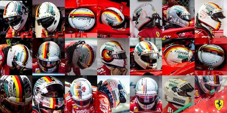 Sebastian Vettel's 2018 helmets: 21 variations on a theme