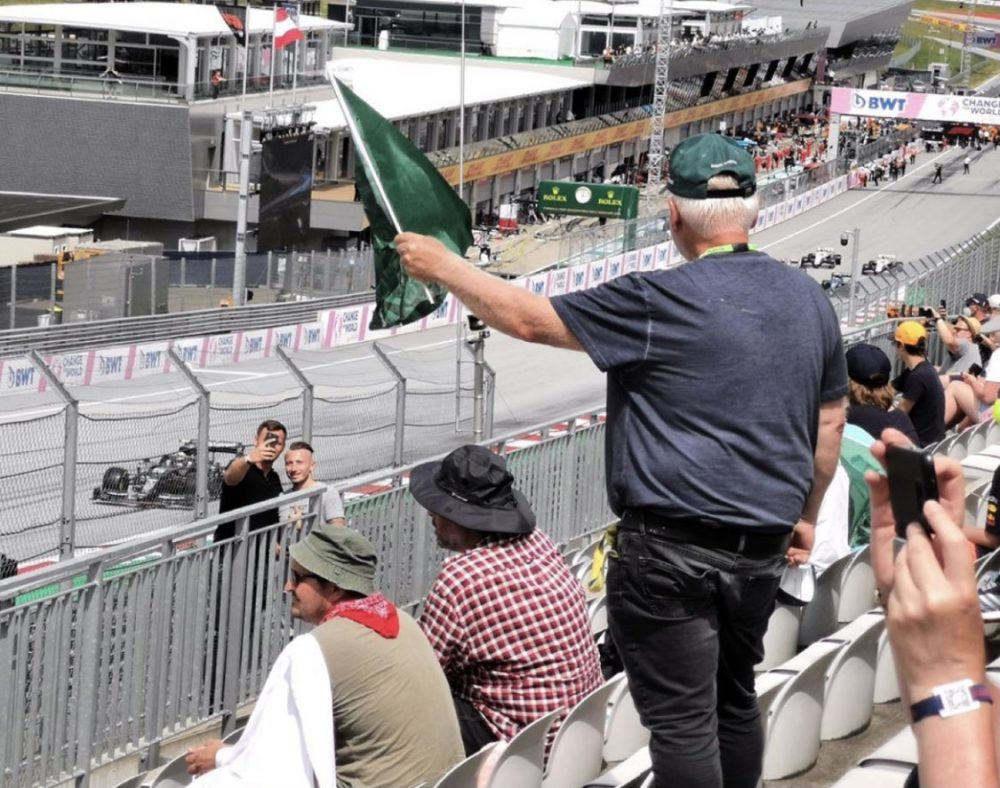Vettel gets some trackside support from one special fan