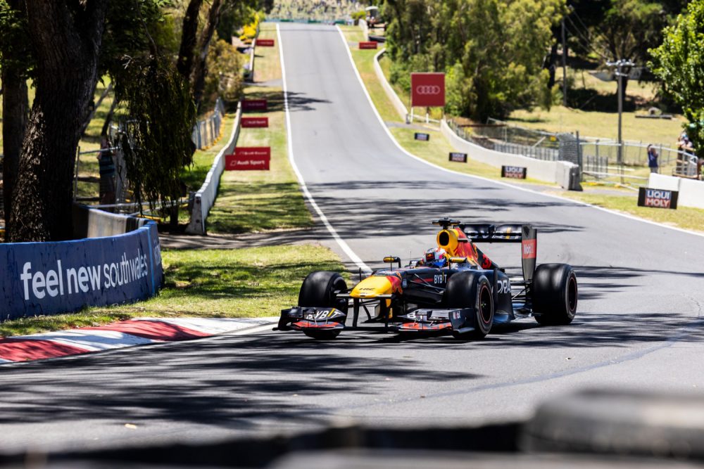 Lawson enjoys wild F1 ride around 'just crazy' Mount Panorama