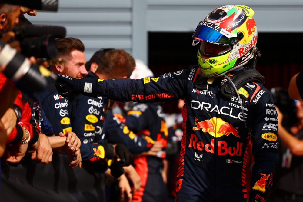 Perez celebrates Monza podium after 'pretty insane' battle